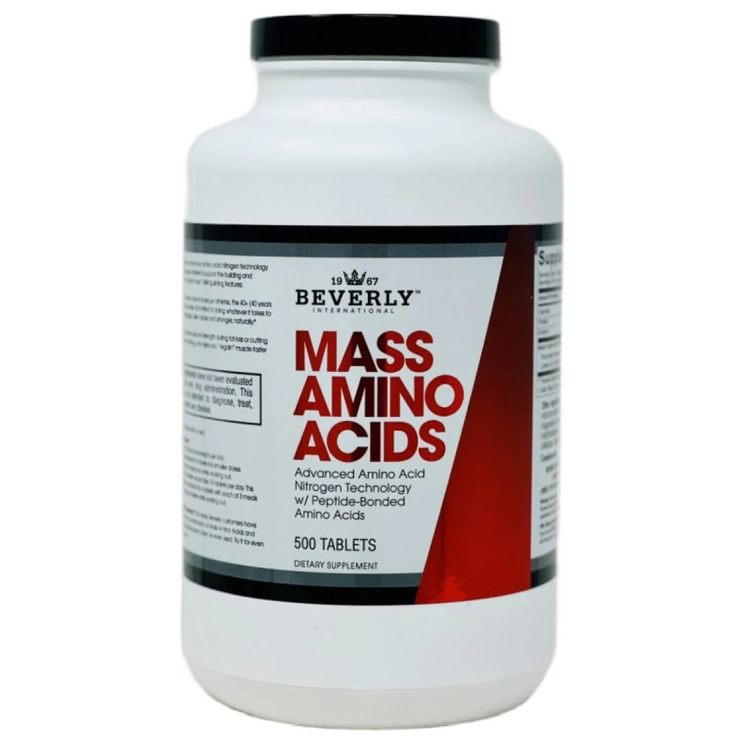 Beverly International, Mass Amino Acids, 500 Tabs. Use Pre-Post Workou ...
